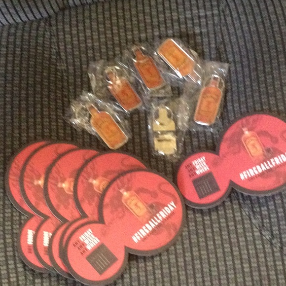 Fireball | Party Supplies | New 6 Fireball Coasters And 6 Keychines ...